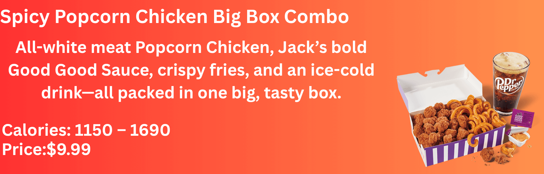Spicy Popcorn Chicken Big Box Combo