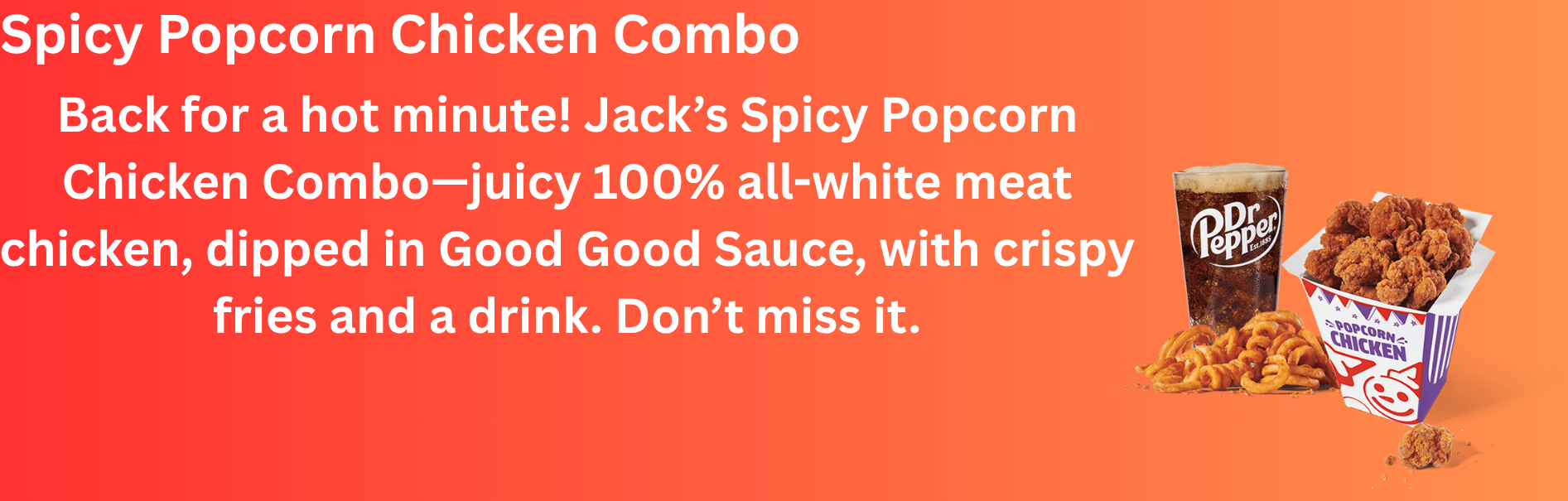 Spicy Popcorn Chicken Combo